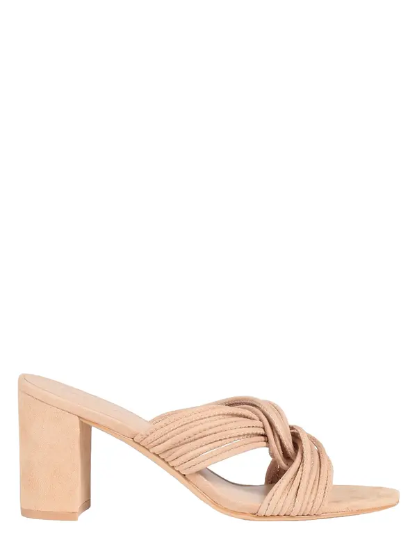 STUART WEITZMAN Twist Block 75 Suede Mules - Neutral