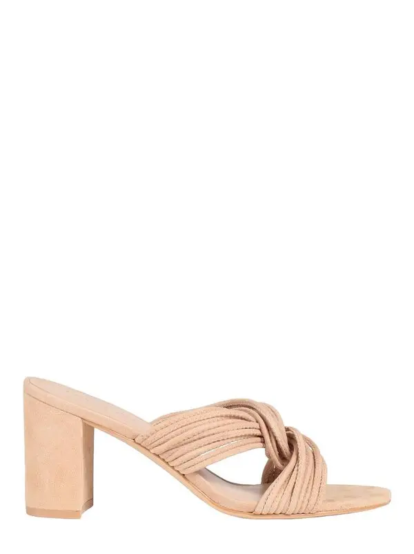 STUART WEITZMAN Twist Block 75 Suede Mules - Neutral