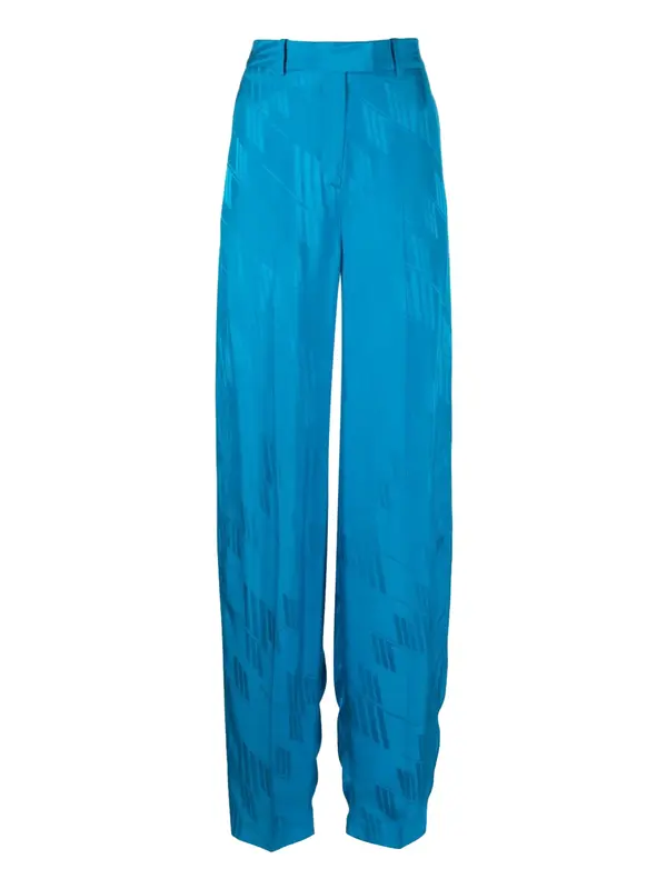 Attico Monogram Wide-leg Trousers - Blue
