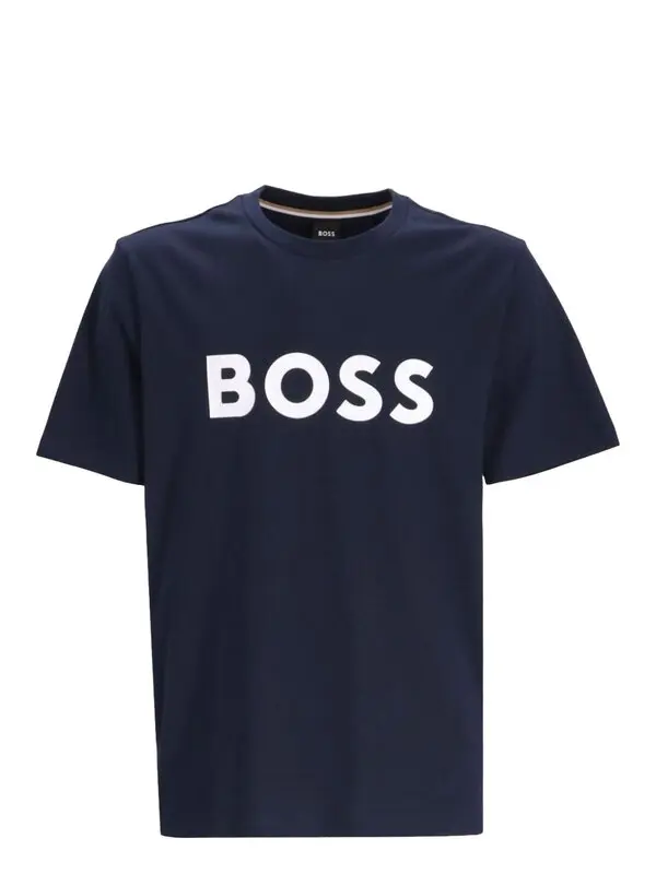 BOSS Logo-print Cotton T-shirt - Blue