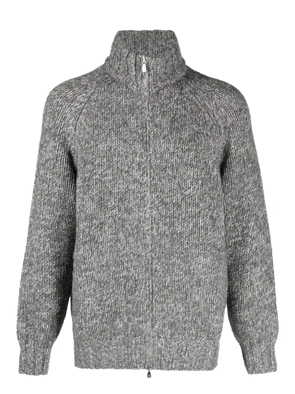 Brunello Cucinelli Raglan-sleeves Zip-up Cardigan - Grey