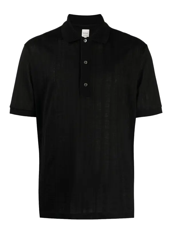 Paul Smith Striped Organic-cotton Polo Shirt - Black