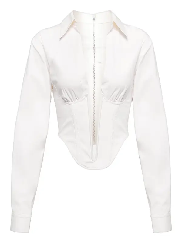 DION LEE Corset Cotton-blend Top - White