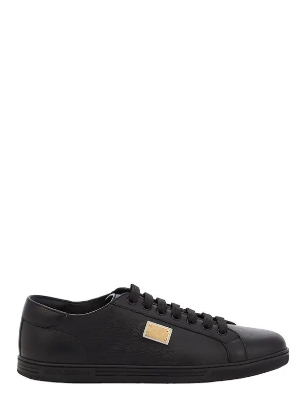 Dolce & Gabbana Saint Tropez Leather Sneakers - Black