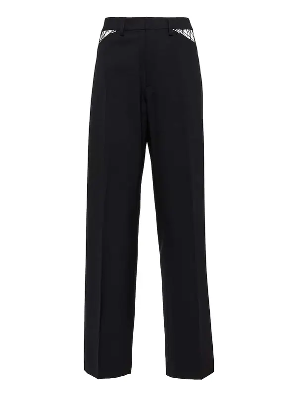 DION LEE Cutout Wool Pants - Black
