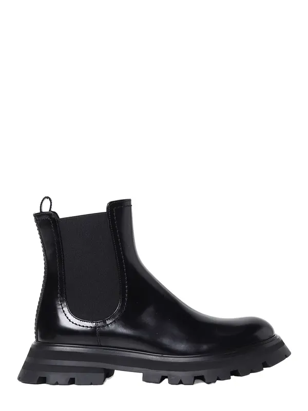 Alexander McQueen Brushed Leather Chelsea Boots - Black