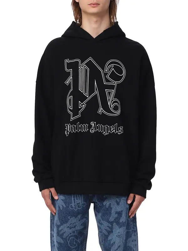 Palm Angels Cotton Sweatshirt - Black