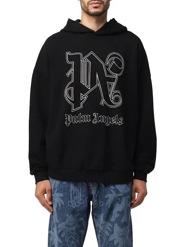 Palm Angels Cotton Sweatshirt - Black