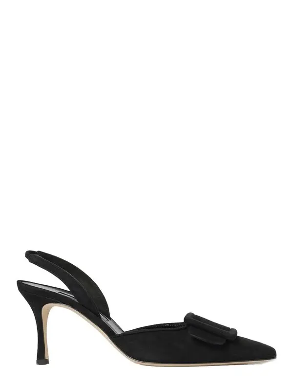 Manolo Blahnik Slingback Pumps With Buckle Detail - Black