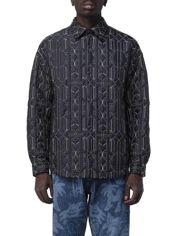 Palm Angels Quilted Nylon Overshirt - Black