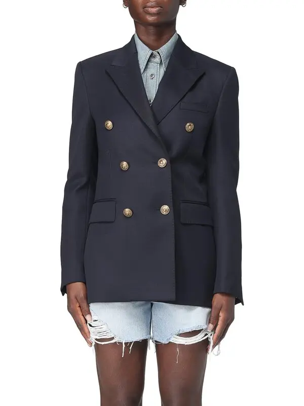 GOLDEN GOOSE Wool Blend Doublebreasted Blazer - Blue