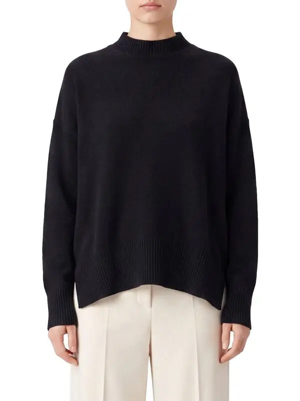 JIL SANDER Cashmere Crewneck Jumper With Dropped Shoulders - Black