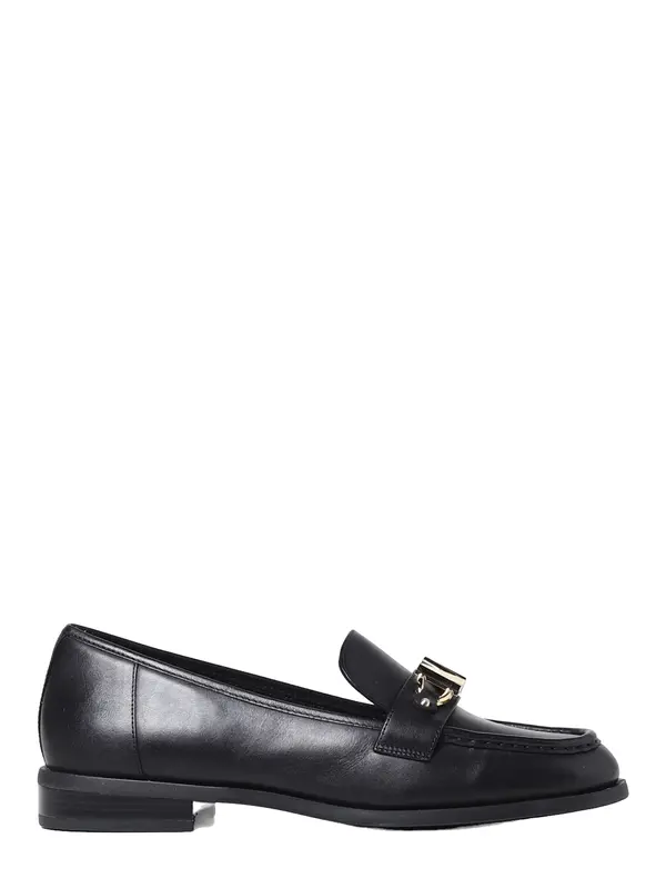 Michael Kors Tiegan Leather Loafers With Monogram - Black