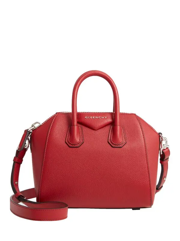 Givenchy Mini Antigona Sugar Leather Satchel - Vermillion