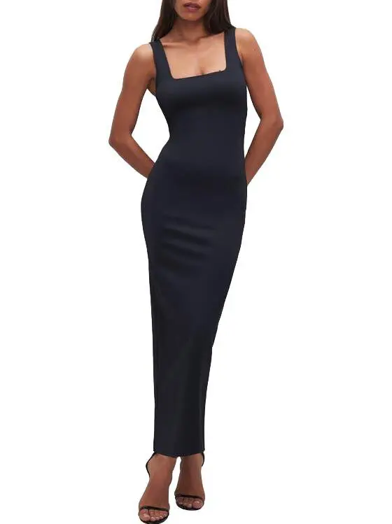 Good American Sculpting Modern Maxi Dress - Black001