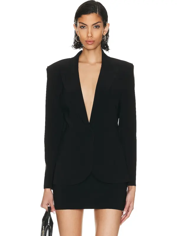 Norma Kamali Classic Single Breasted Jacket - Black