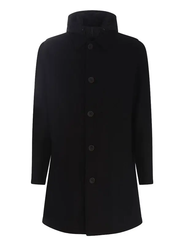 Herno Coat In Virgin Wool Blend - Black