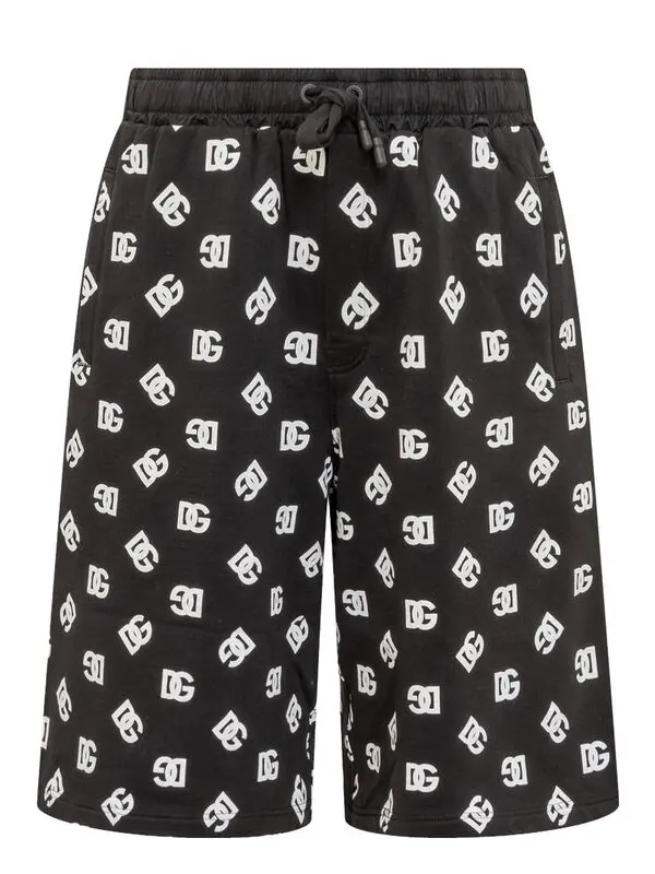 Dolce & Gabbana Dg Monogram Jogging Shorts - Black