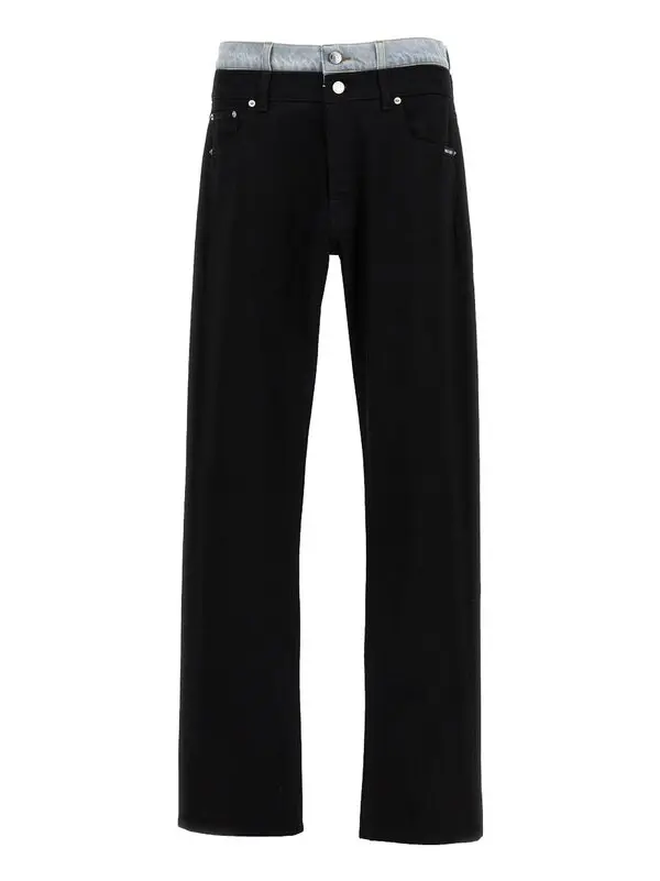 VTMNTS Double Waist Straight Leg Jeans - Black