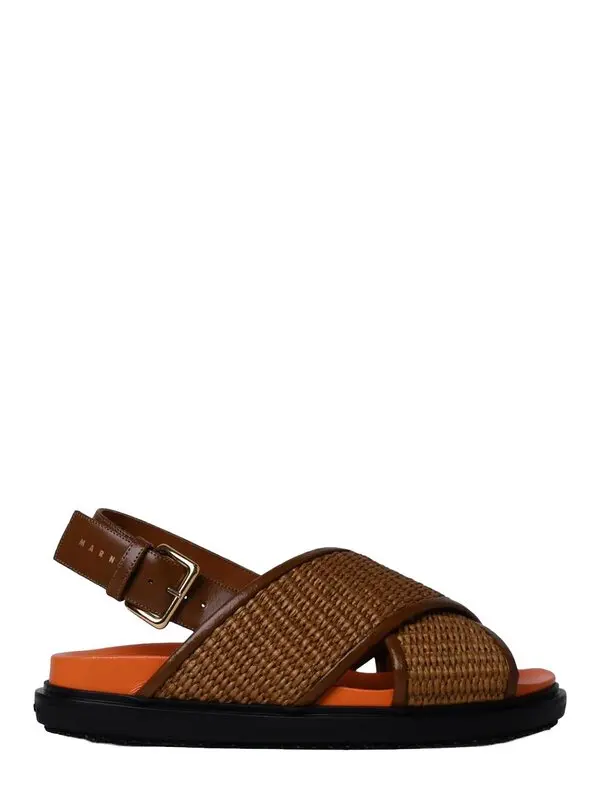 Marni Raffia Fussbett Sandals - Brown