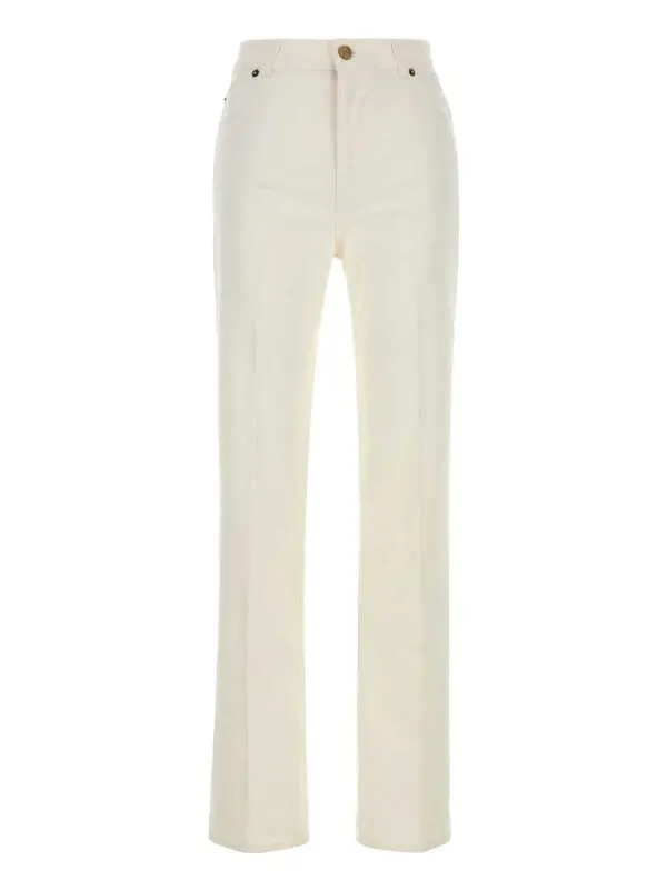 Balmain Denim Straight Leg Pants - White