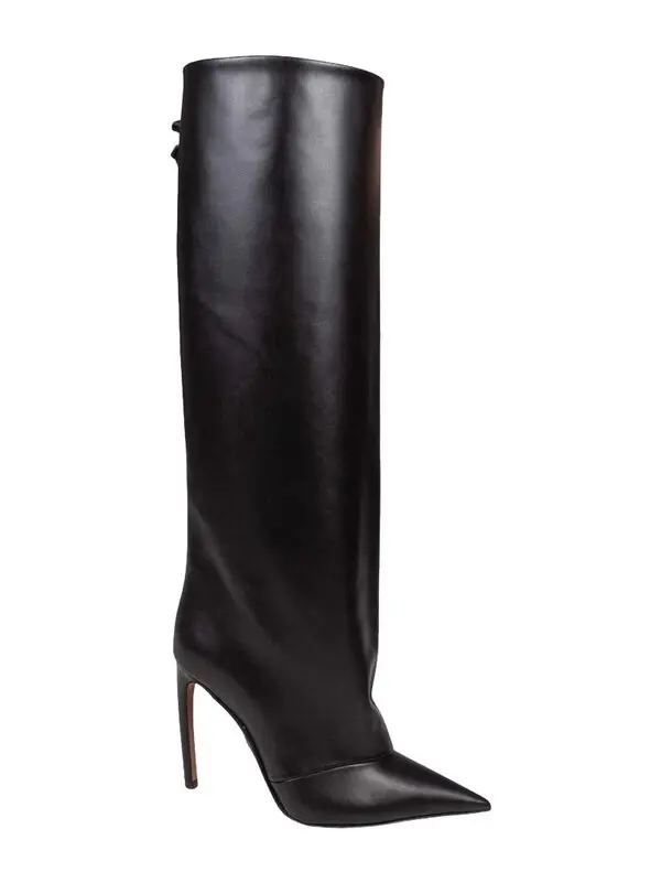 Dolce & Gabbana Leather Pointed Toe Boots - Black