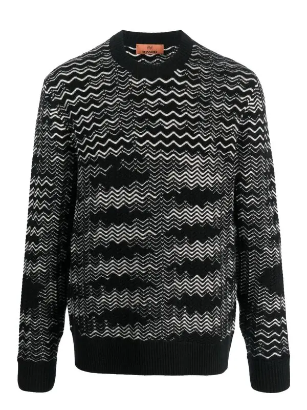 Missoni Chevron Wool-blend Sweater - Black