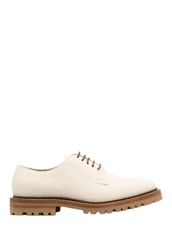 Brunello Cucinelli Lace-up Leather Derby Shoes - Neutrals