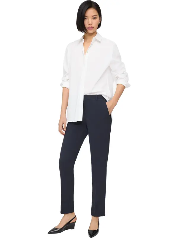 Theory Treeca Full Length Good Wool Pant - Nocturne Navy