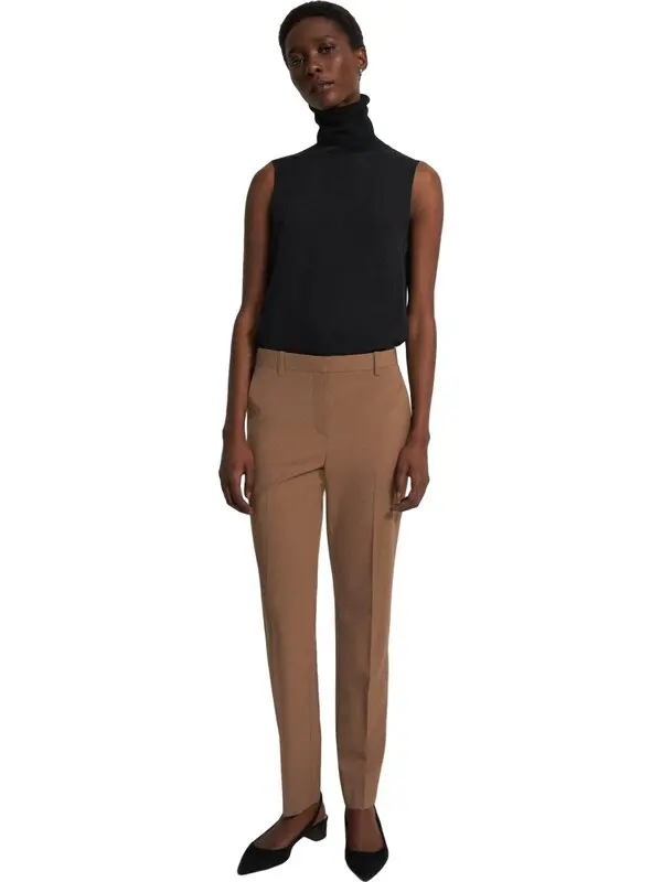 Theory Treeca Full Length Good Wool Pant - Truffle