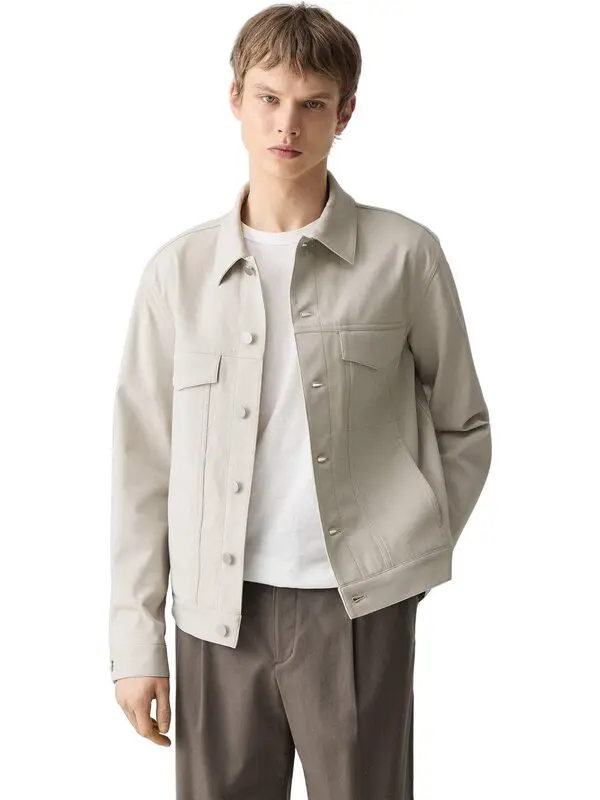 Theory River Trucker Jacket - Silver Cloud