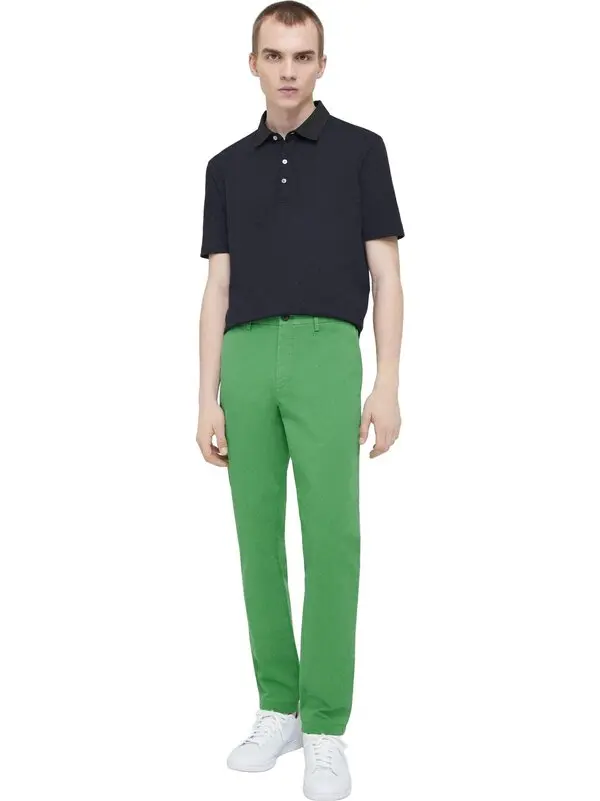 Theory Classic-fit Pant In Organic Cotton - Jade Green