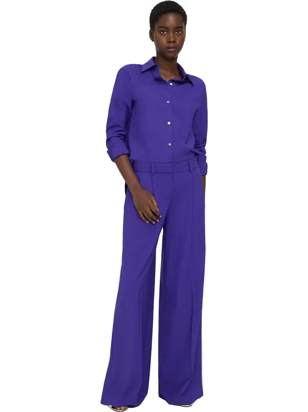 Theory Pleated Good Wool Pant - Blue Iris