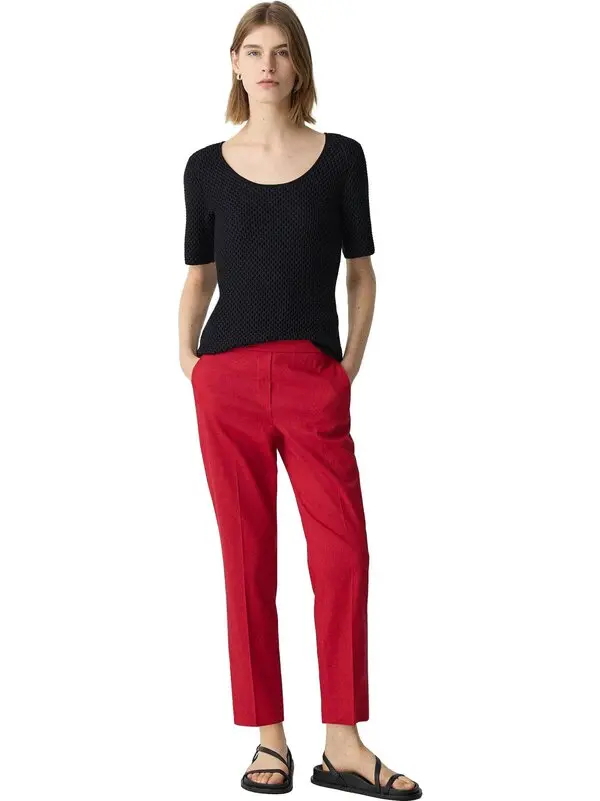 Theory Treeca Pull-on Cropped Pant - Cherry