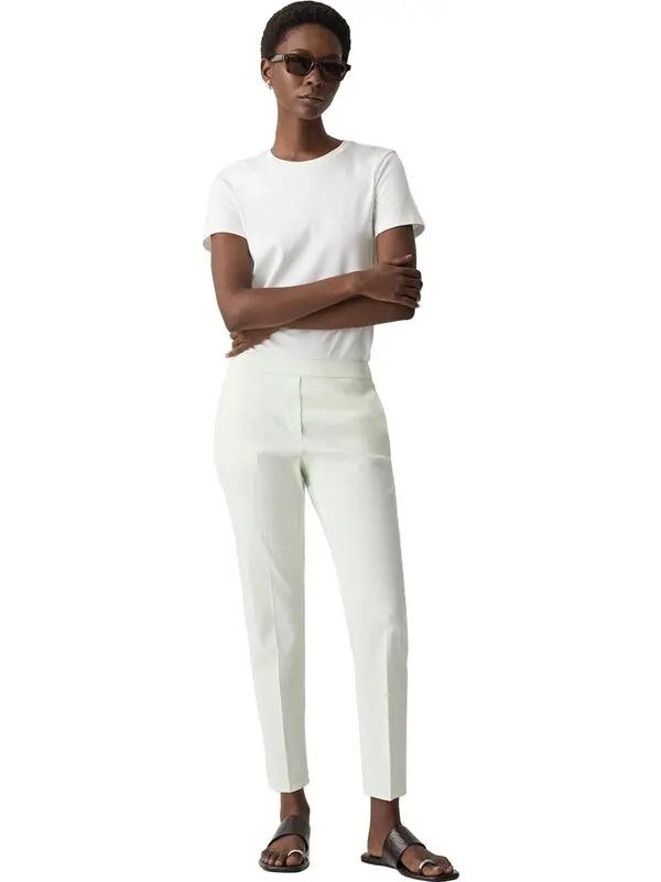 Theory Treeca Pull-on Good Linen Pant - Light Sea Glass