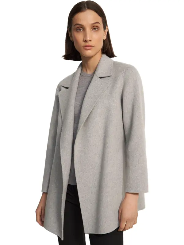 Theory Clairene Double-face Wool-cashmere Jacket - Melange Grey