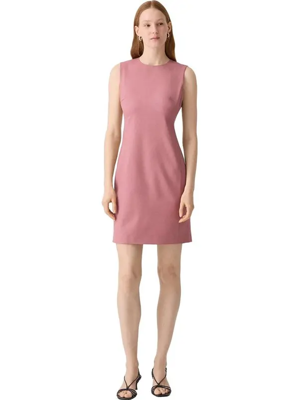 Theory Sleeveless Fitted Good Wool Dress - Dusty Rose