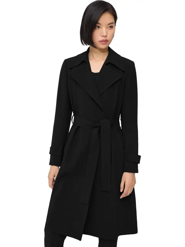 Theory Oaklane Relaxed Trench Coat - Black