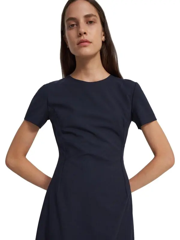 Theory Sheath Dress In Good Wool - Nocturne Navy