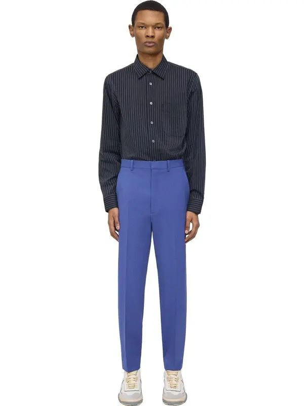 Theory Tapered Wool Gabardine Trouser - Bluefin