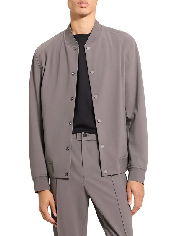 Theory Murphy Bomber Jacket In Precision Ponte - Carbon