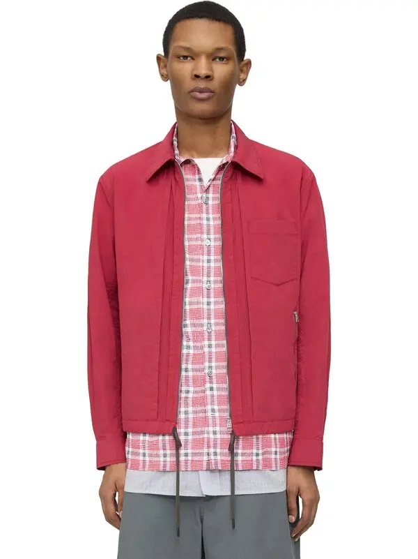 Theory Coach Jacket In Nylon - Ruby