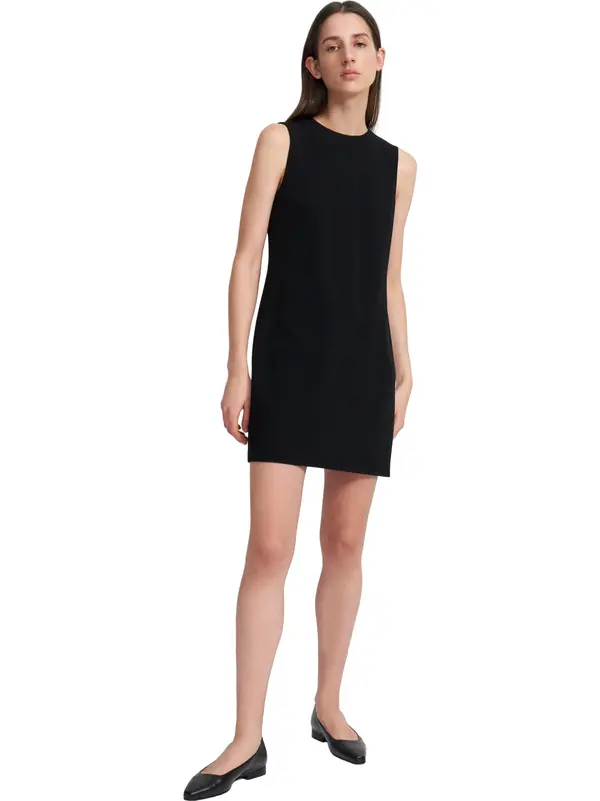 Theory Shift Dress In Admiral Crepe - Black