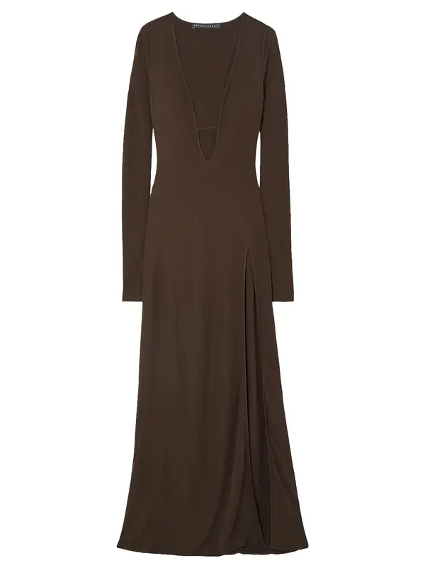 Zeynep Arçay Cutout Maxi Dress - Dark Brown