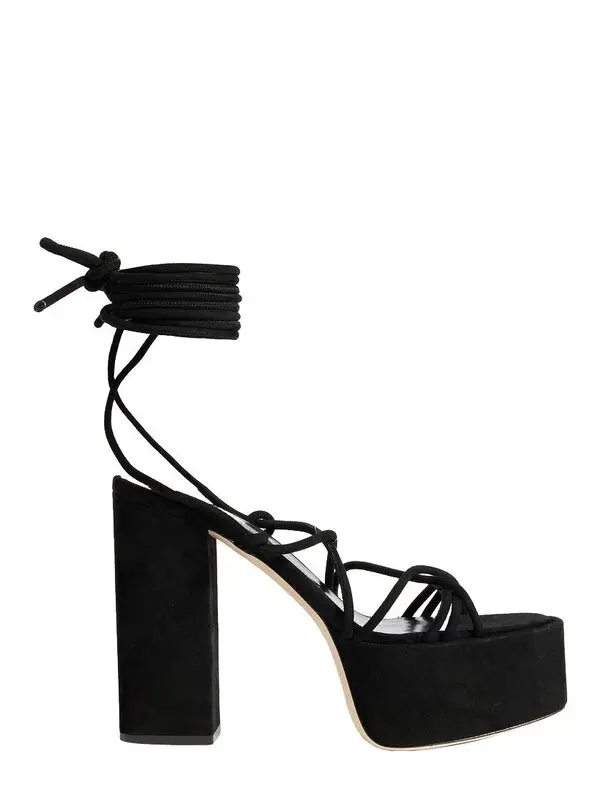 Paris Texas Malena 130 Suede Platform Sandals - Black