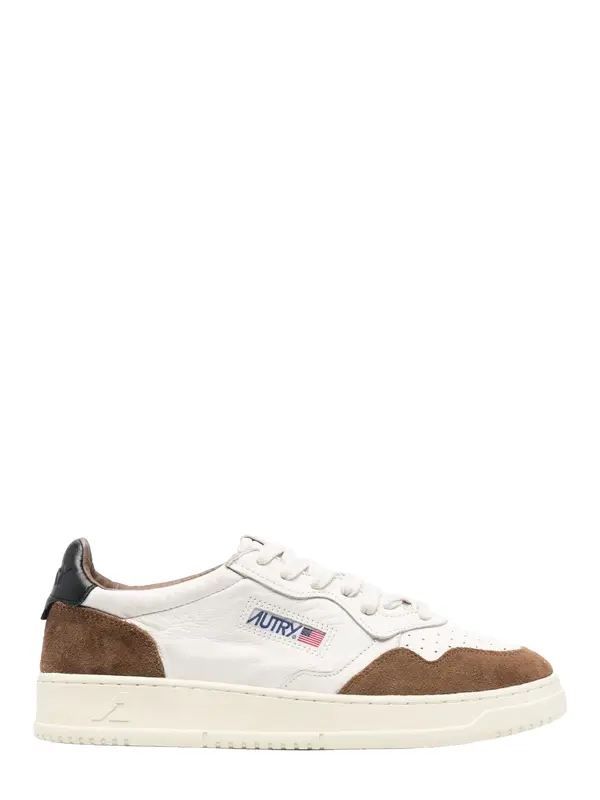 AUTRY Logo-patch Leather Sneakers - Neutrals