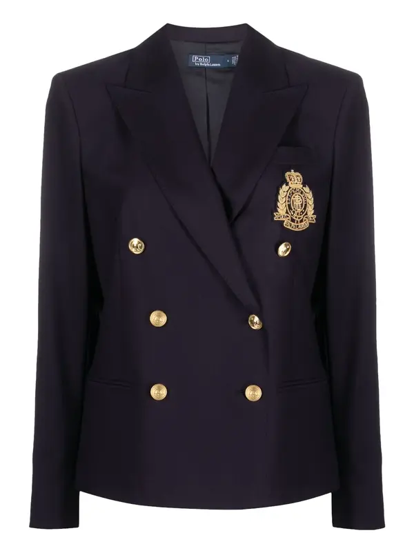 Polo Ralph Lauren Crest-embroidered Blazer - Blue