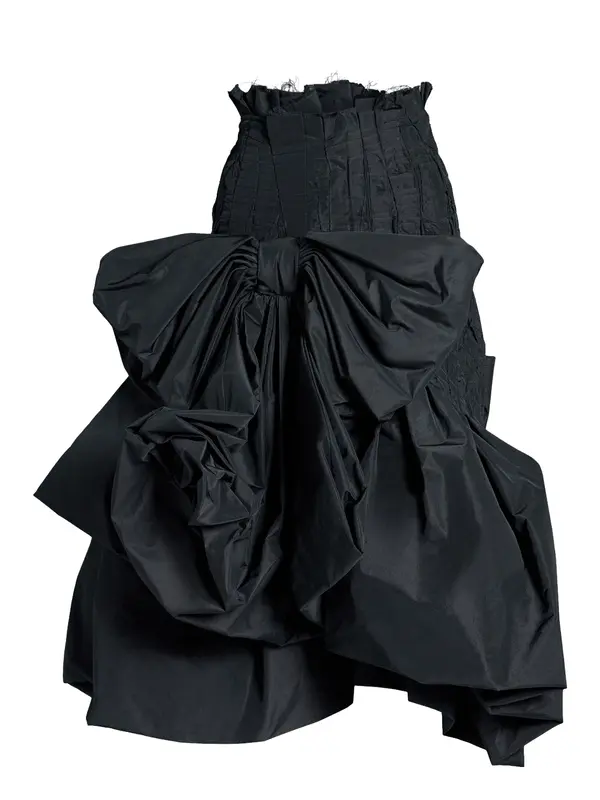 MAISON MARGIELA Bow-detail Ruffled Knee-length Skirt - Black