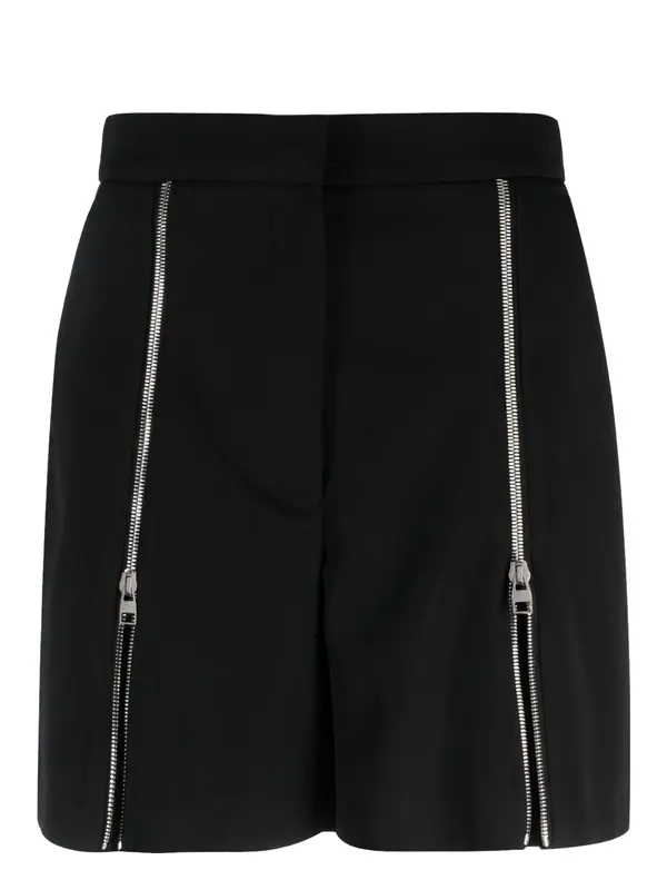 Alexander McQueen Zip-embellished Wool Shorts - Black