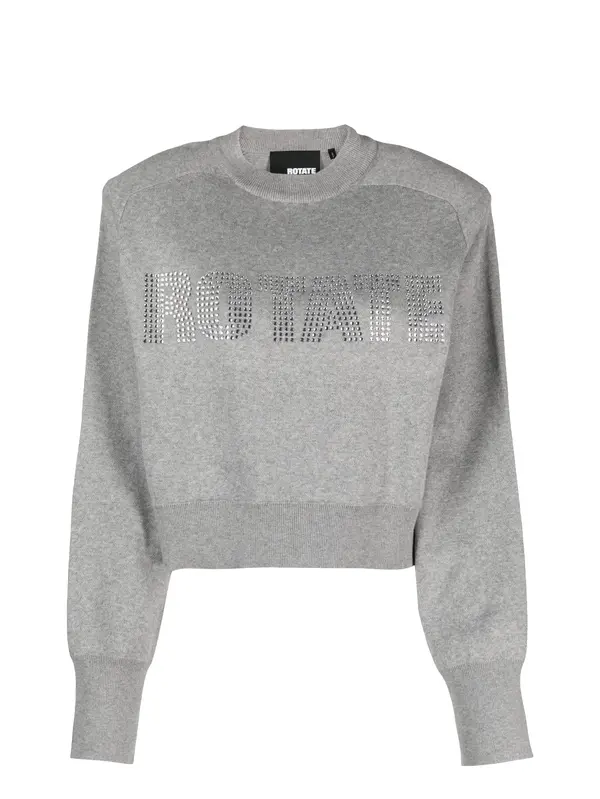 Remain Birger Christensen Embellished Organic Cotton Sweatshirt - Grey
